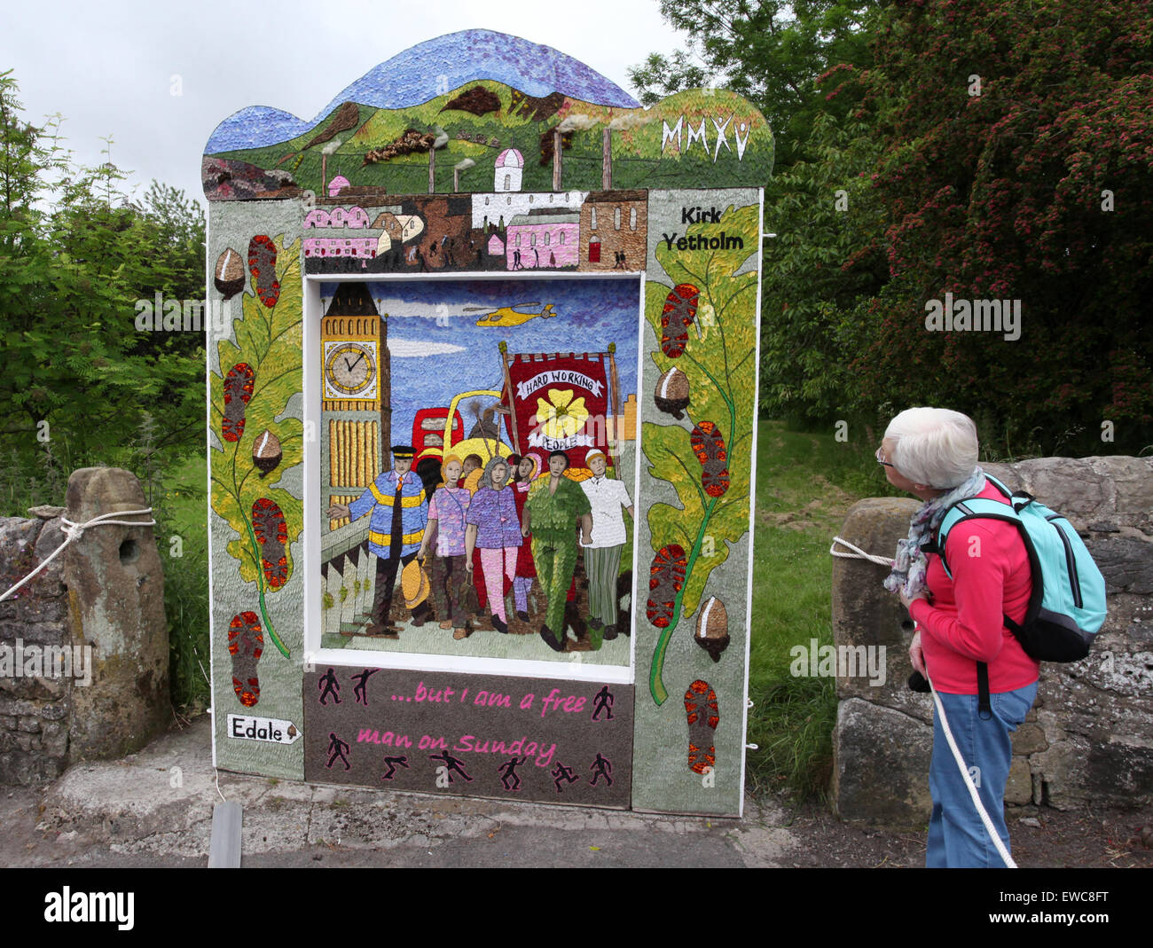 Traditional Derbyshire Well Dressing 2015 in the village of Youlgreave ...