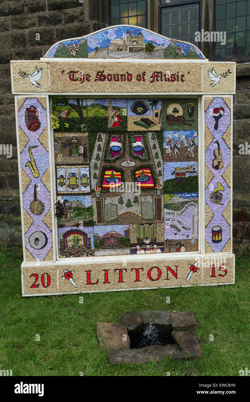 Well dressing at Litton in the Peak District National Park Stock Photo ...