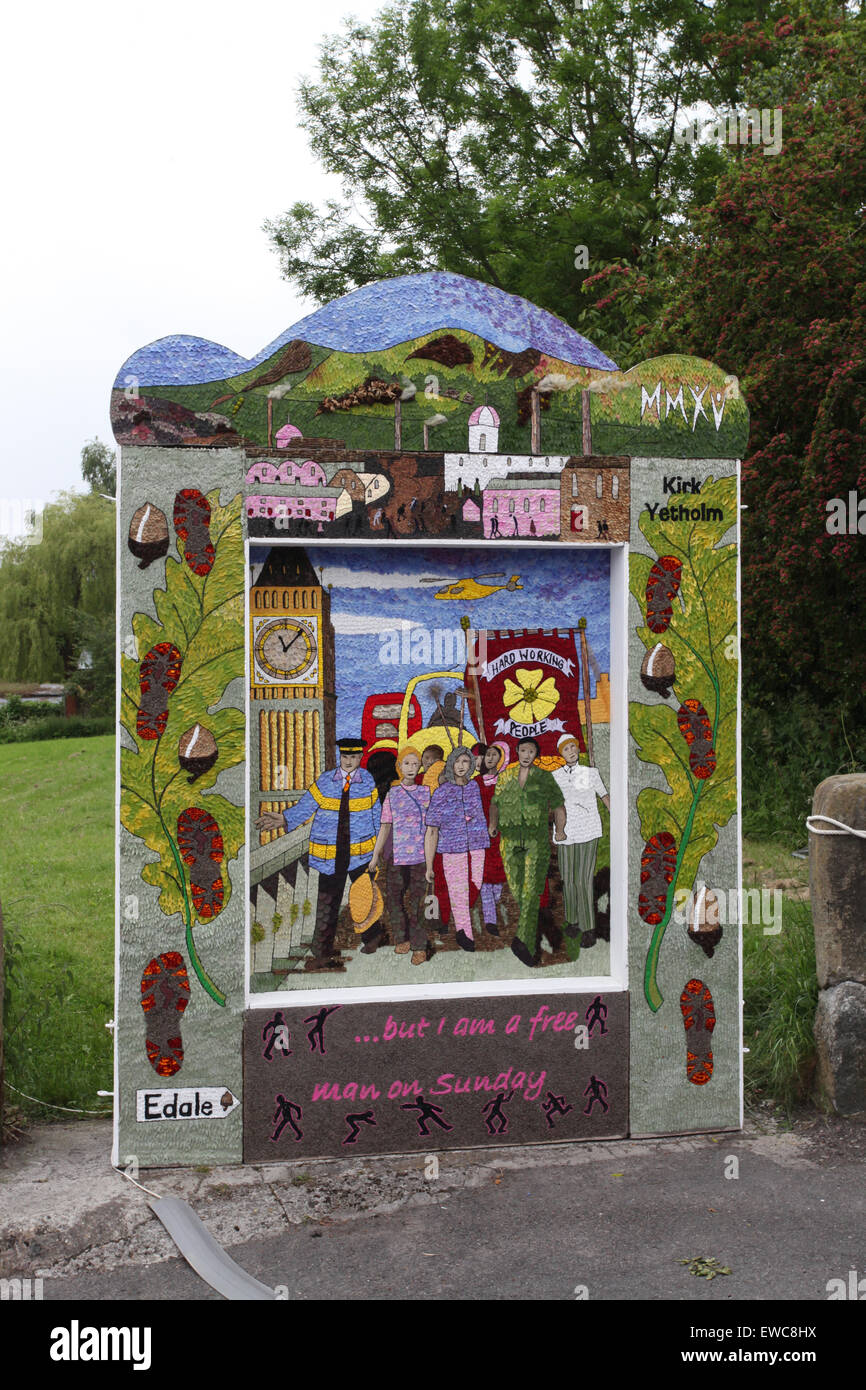 Traditional Derbyshire Well Dressing 2015 in the village of Youlgreave ...