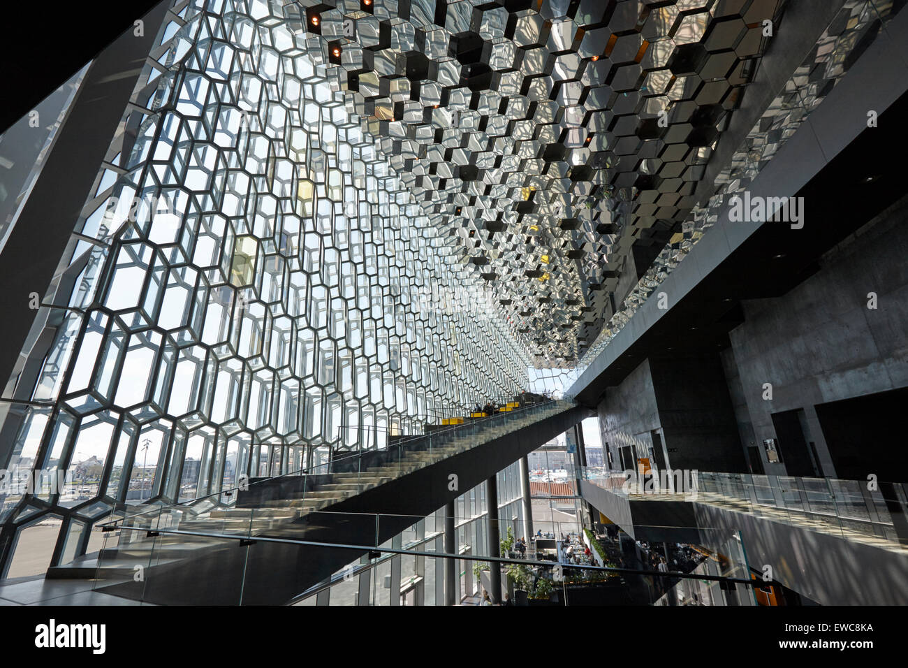 interior of Harpa concert hall and conference centre Reykjavik iceland ...