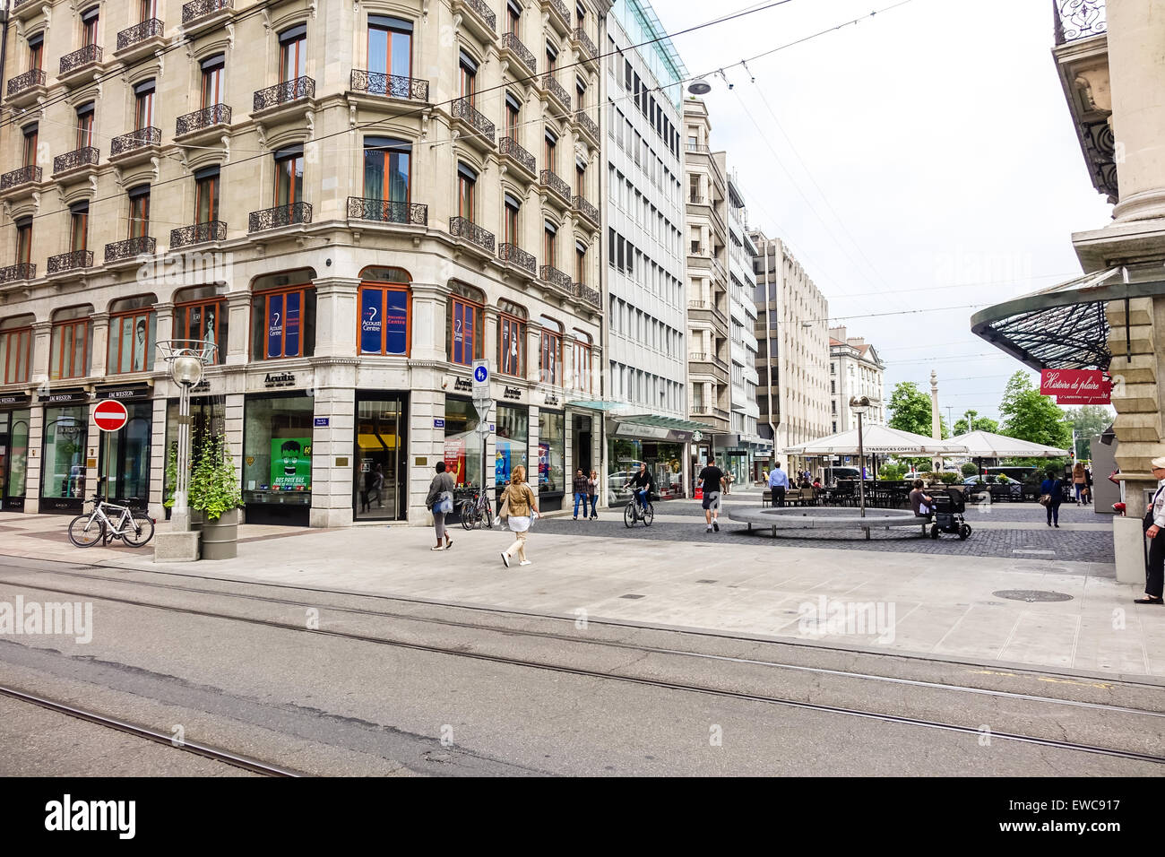 street scene geneva switzerland Stock Photo - Alamy