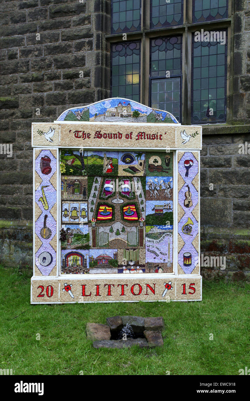 Well dressing at Litton in the Peak District National Park Stock Photo ...