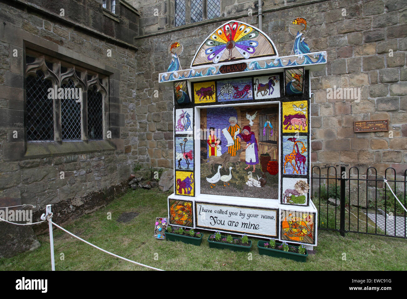 Traditional Derbyshire Well Dressing 2015 in the village of Youlgreave ...