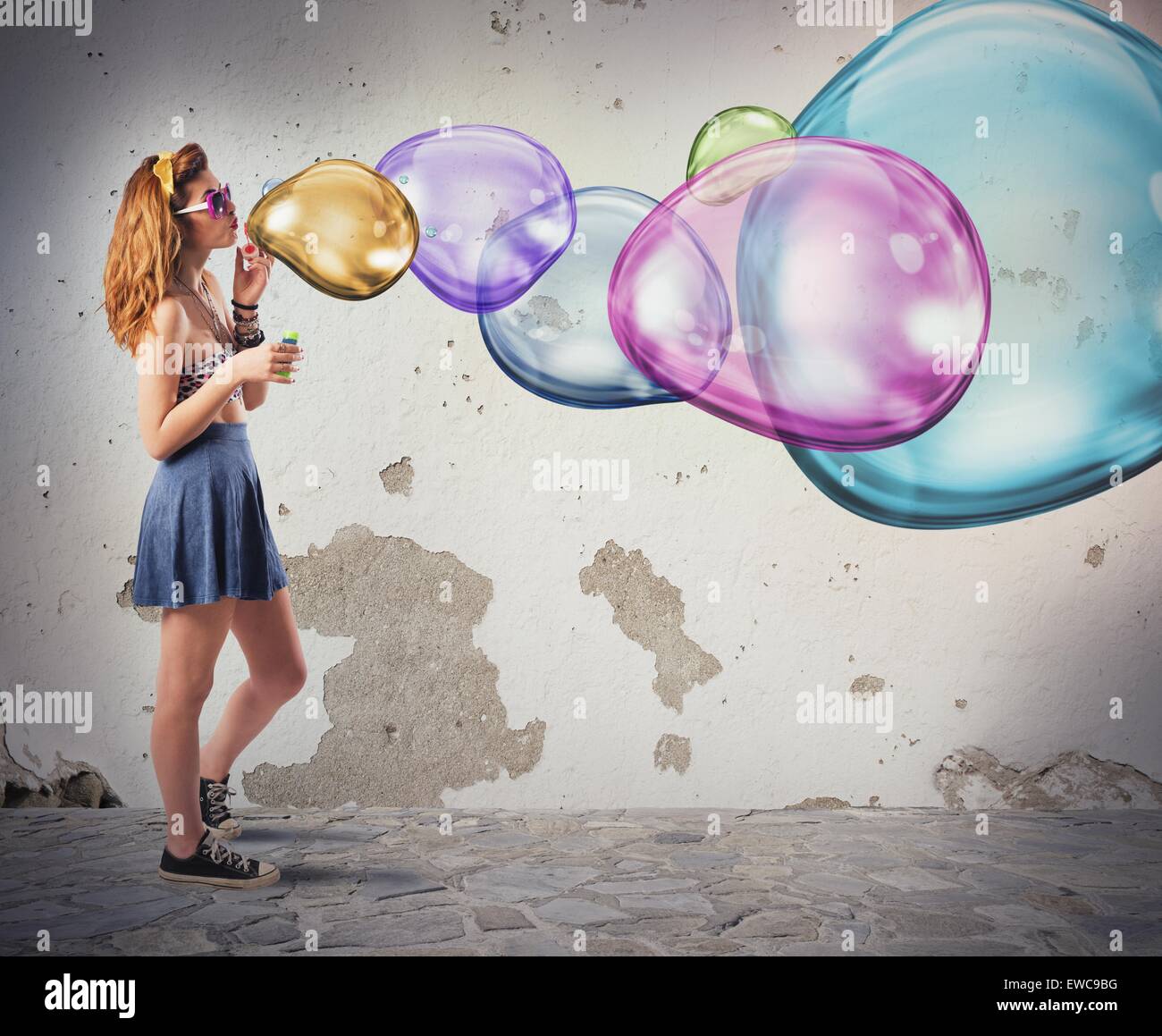 Colorful soap bubbles Stock Photo - Alamy