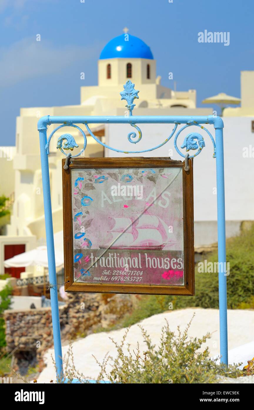 Santorini sign hi-res stock photography and images - Alamy