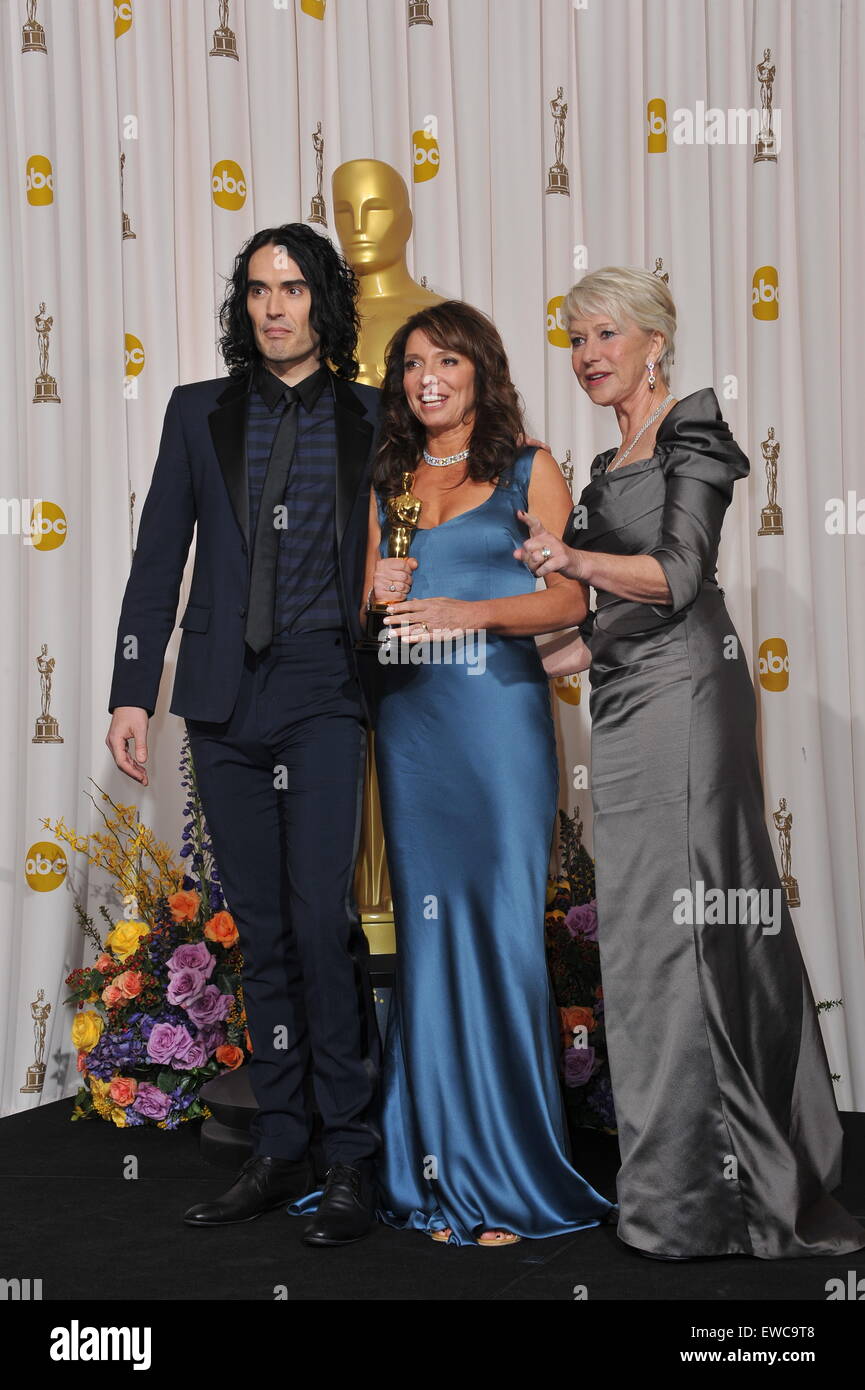 LOS ANGELES, CA - FEBRUARY 27, 2011: Susanne Bier with Russell Brand ...