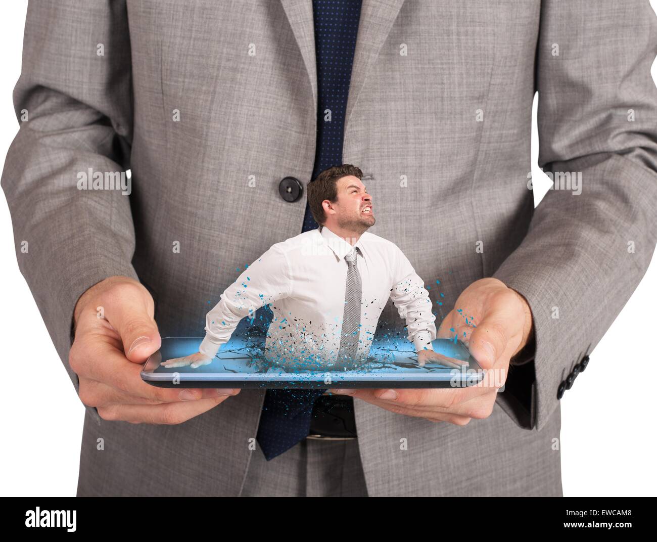 Trapped by technology Stock Photo - Alamy