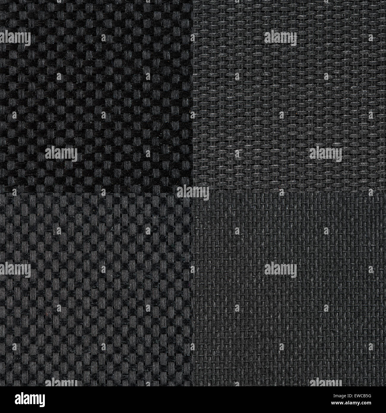 Set of black fabric samples, texture background Stock Photo - Alamy