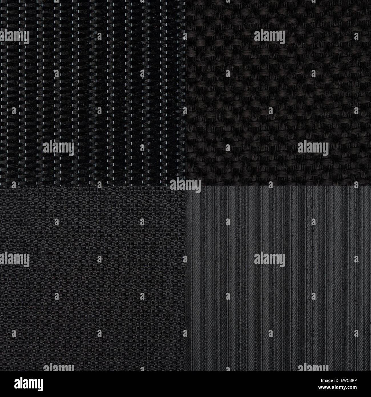 Set of black fabric samples, texture background Stock Photo - Alamy