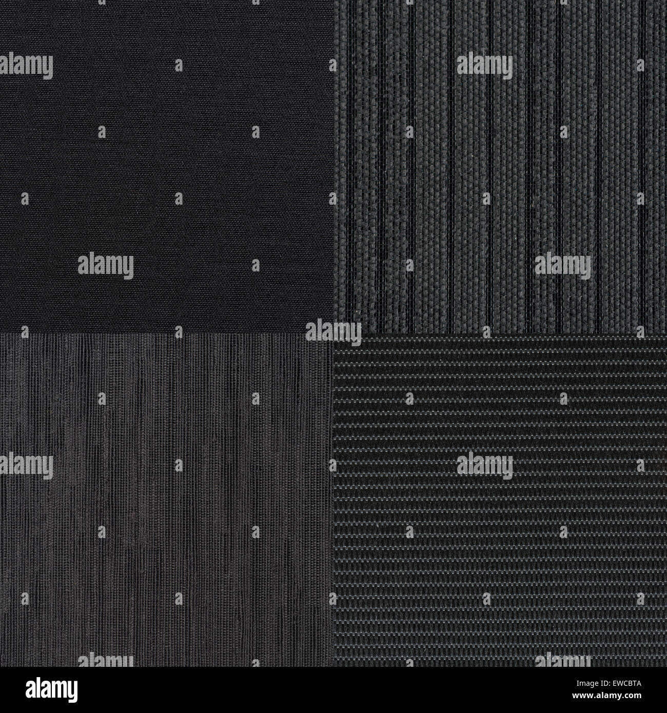 Set of black fabric samples, texture background Stock Photo - Alamy