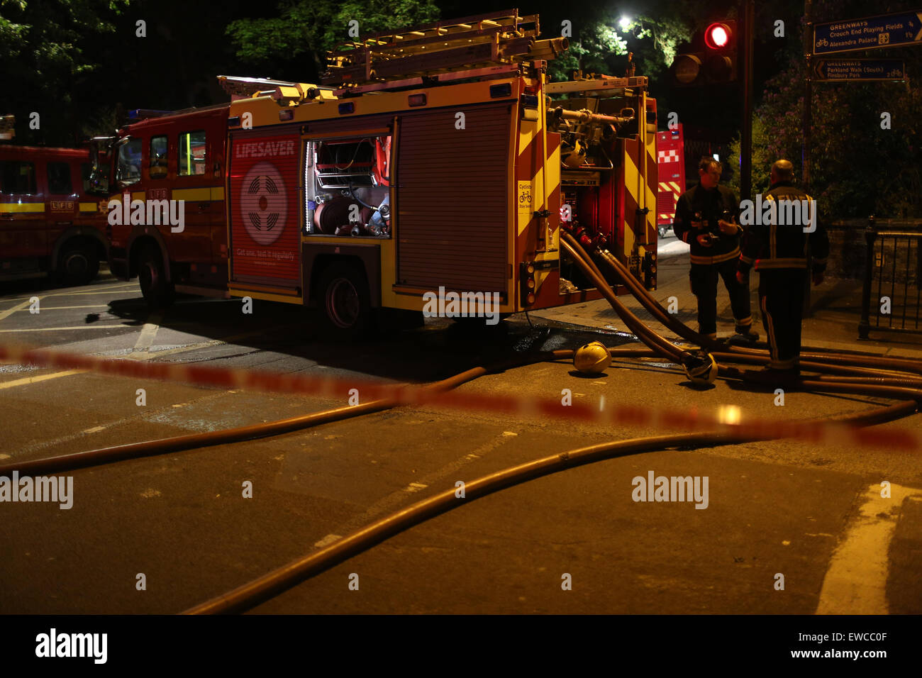 London, UK. 23rd June, 2015. a reported 72 firefighters attend a house ...