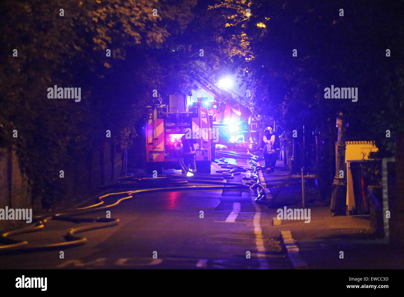 London, UK. 23rd June, 2015. a reported 72 firefighters attend a house ...