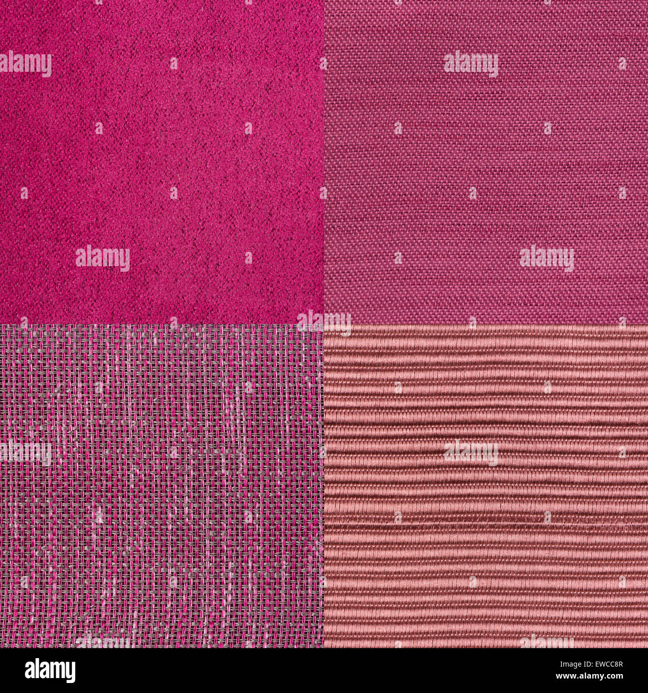 Set of pink fabric samples, texture background Stock Photo - Alamy