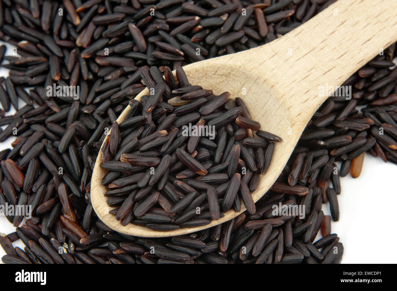 black rice in a wooden bowl Stock Photo - Alamy