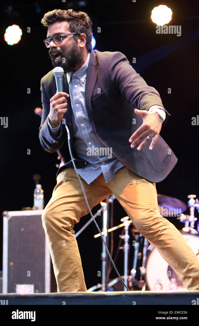 London, UK. 22nd June, 2015. Romesh Ranganathan performs at Barclaycard ...