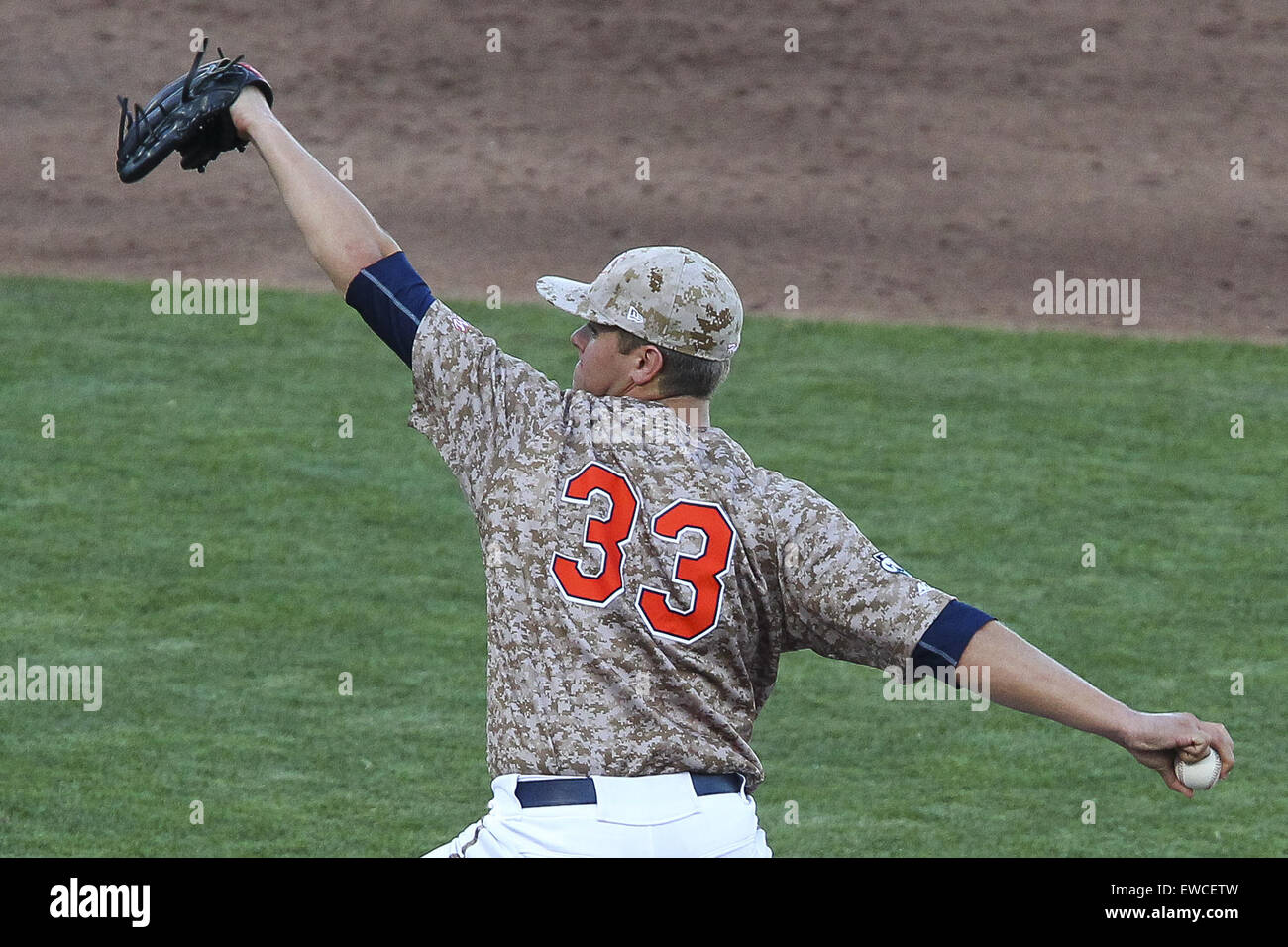 Omaha, Nebraska, USA. 22nd June, 2015. Virginia pitcher Connor Jones ...