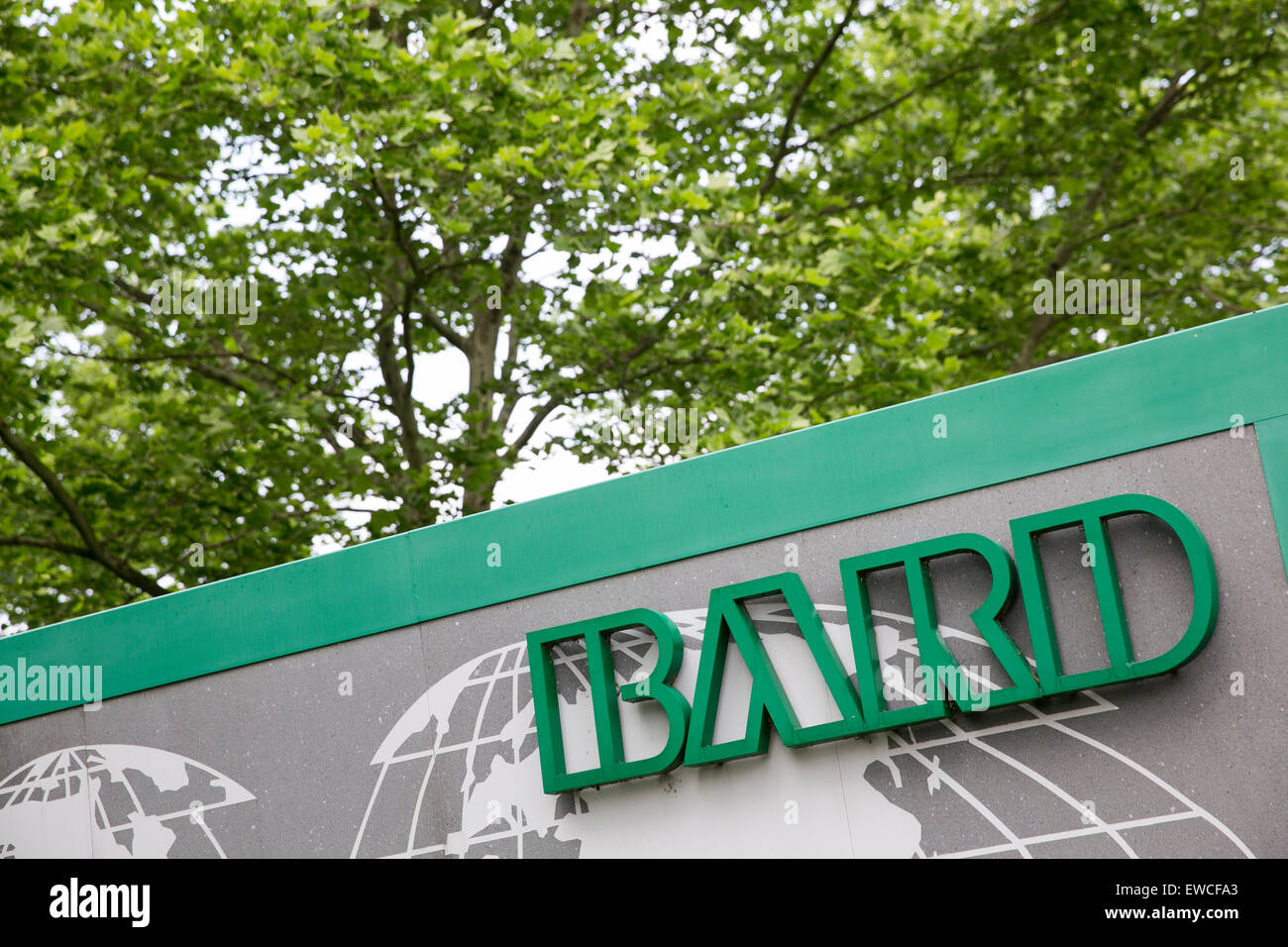 A logo sign outside of the headquarters of C. R. Bard, Inc., in New ...
