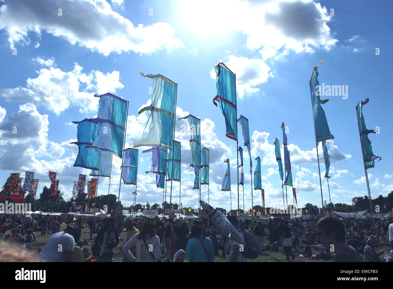 Flags at WOMAD music festival Stock Photo - Alamy