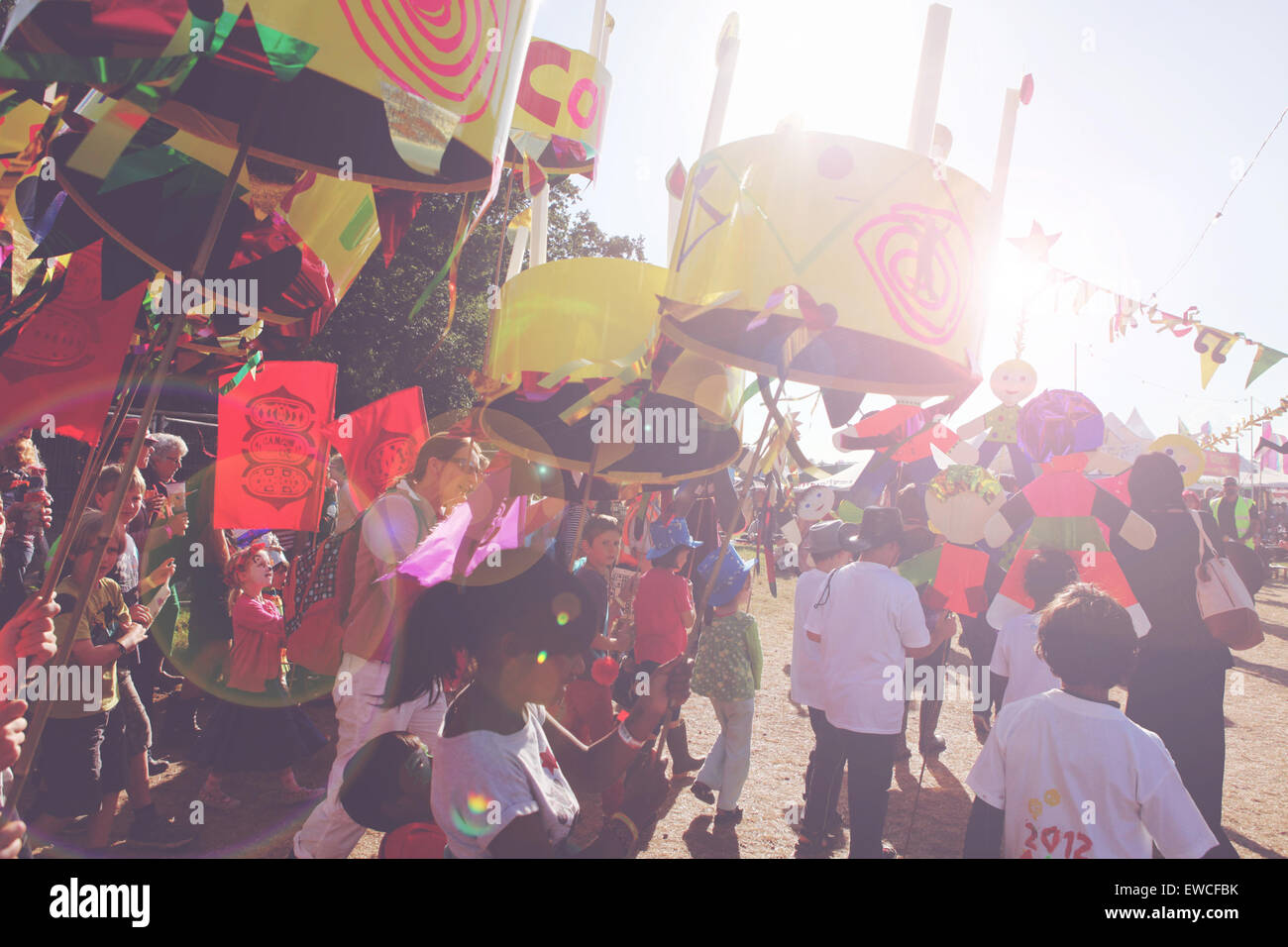 Children's parade at WOMAD festival of music art and dance Stock Photo ...