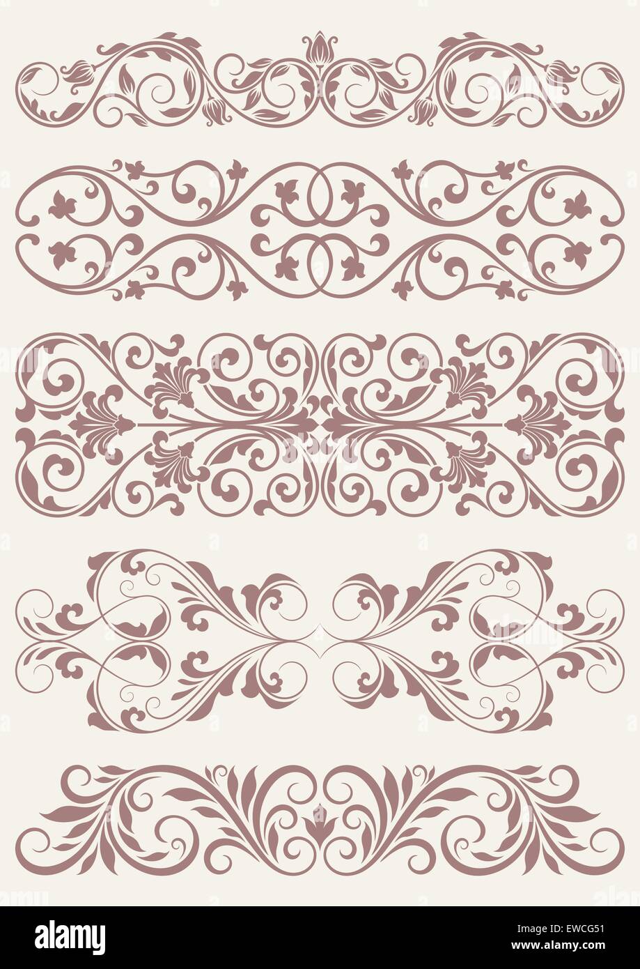Set vintage ornate borders Stock Vector Image & Art - Alamy
