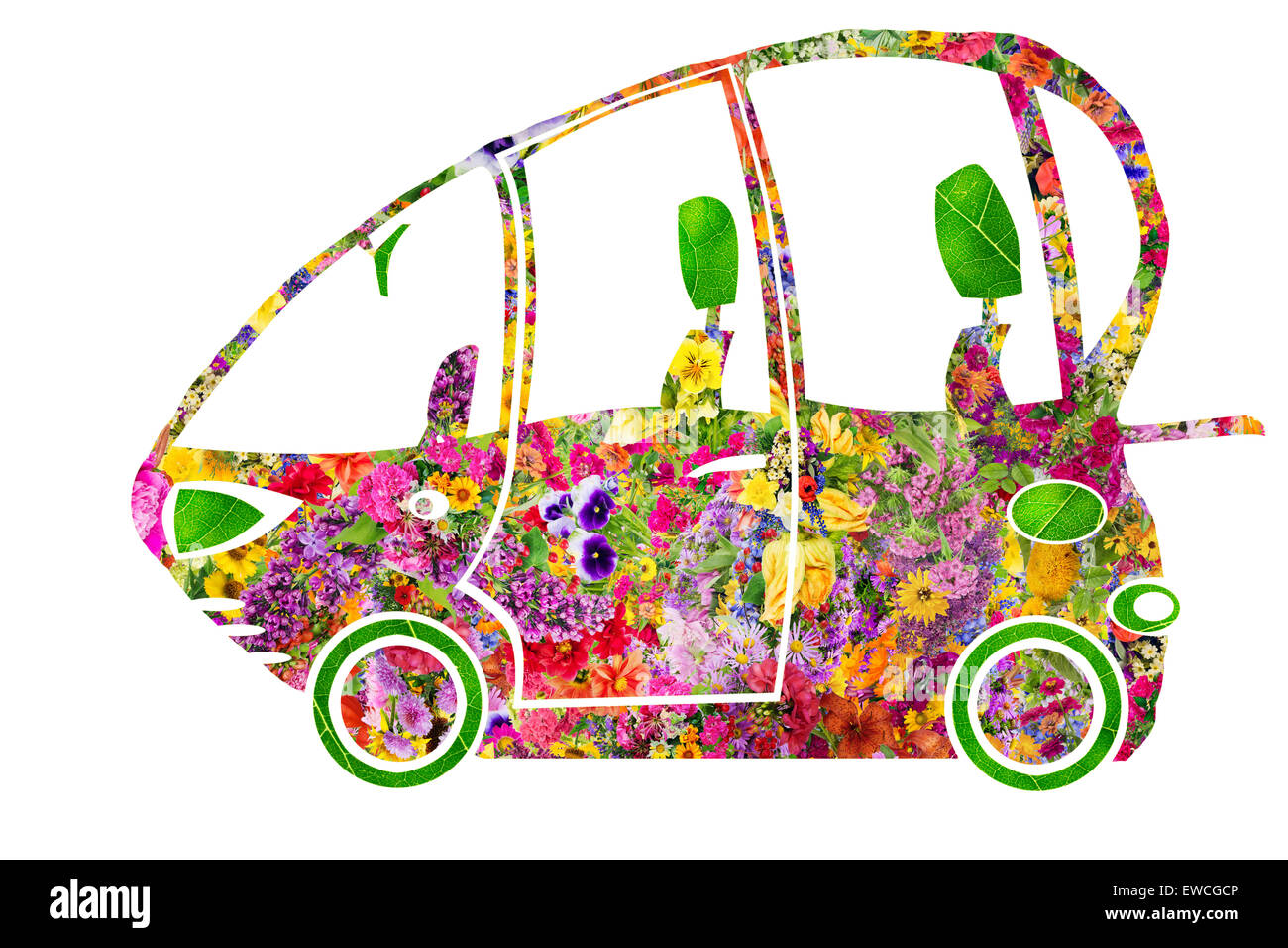 Green summer ecological electric funny bio car concept - made from ...