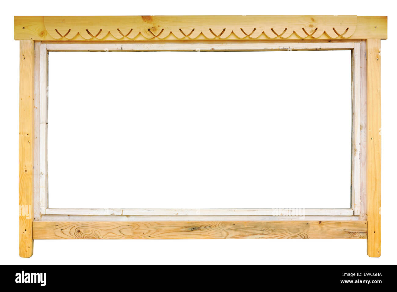 Rural rustic handmade pine wooden window as photoframe concept ...