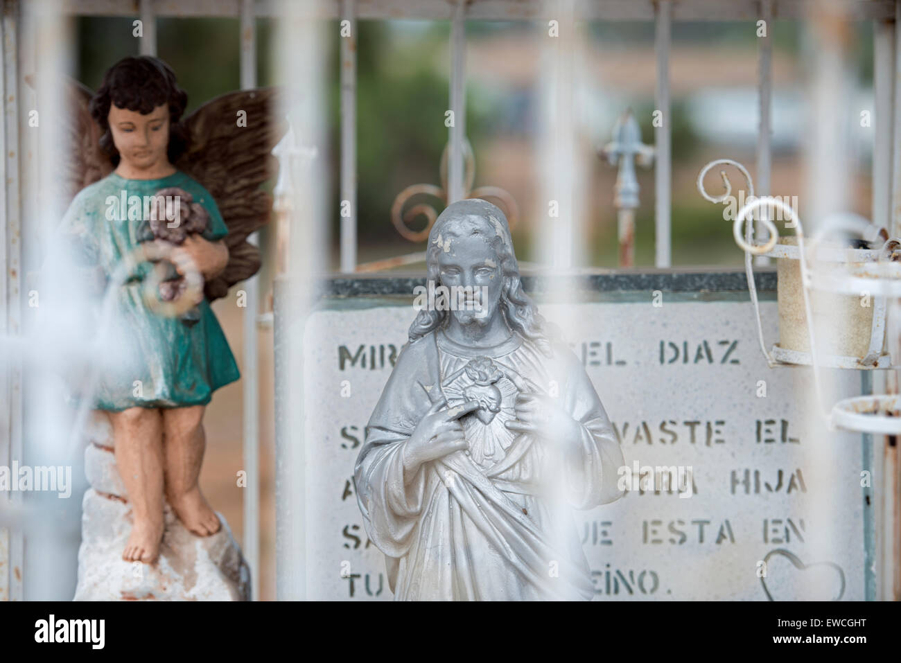 Close-up of cemetery shrine to deceased, La Vista Memorial Park ...