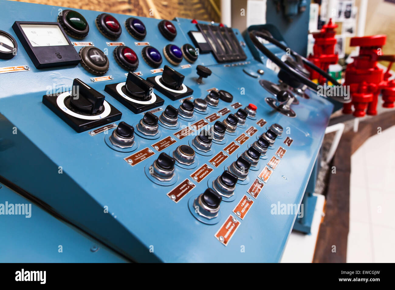 the control panel of an old locomotive closeup Stock Photo - Alamy