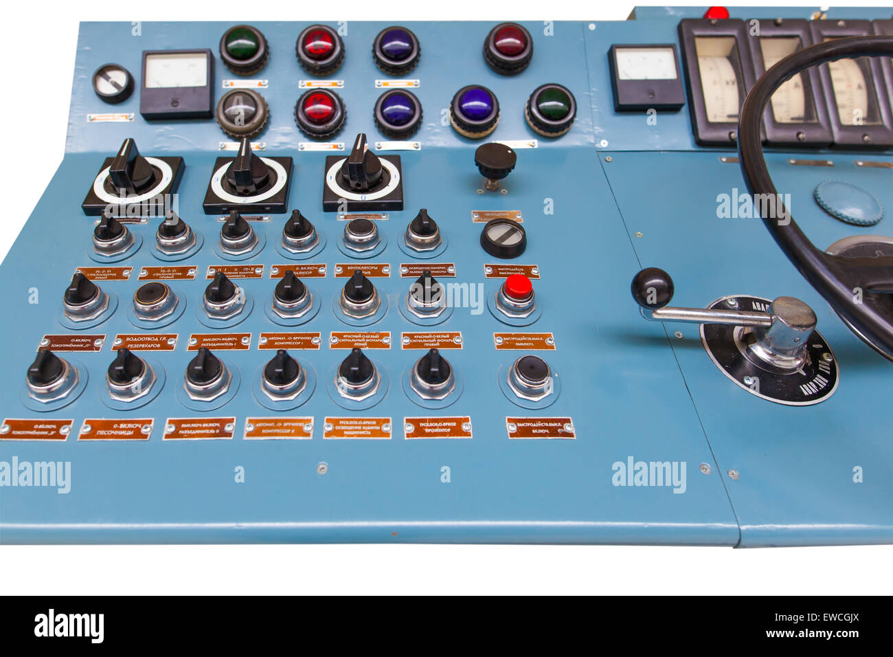 the control panel of an old locomotive Stock Photo - Alamy