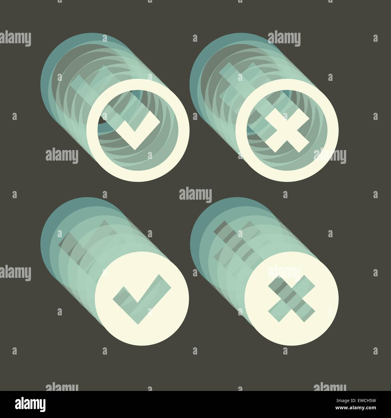 Approved and rejected icons. Vector set. Can be used for marketing ...