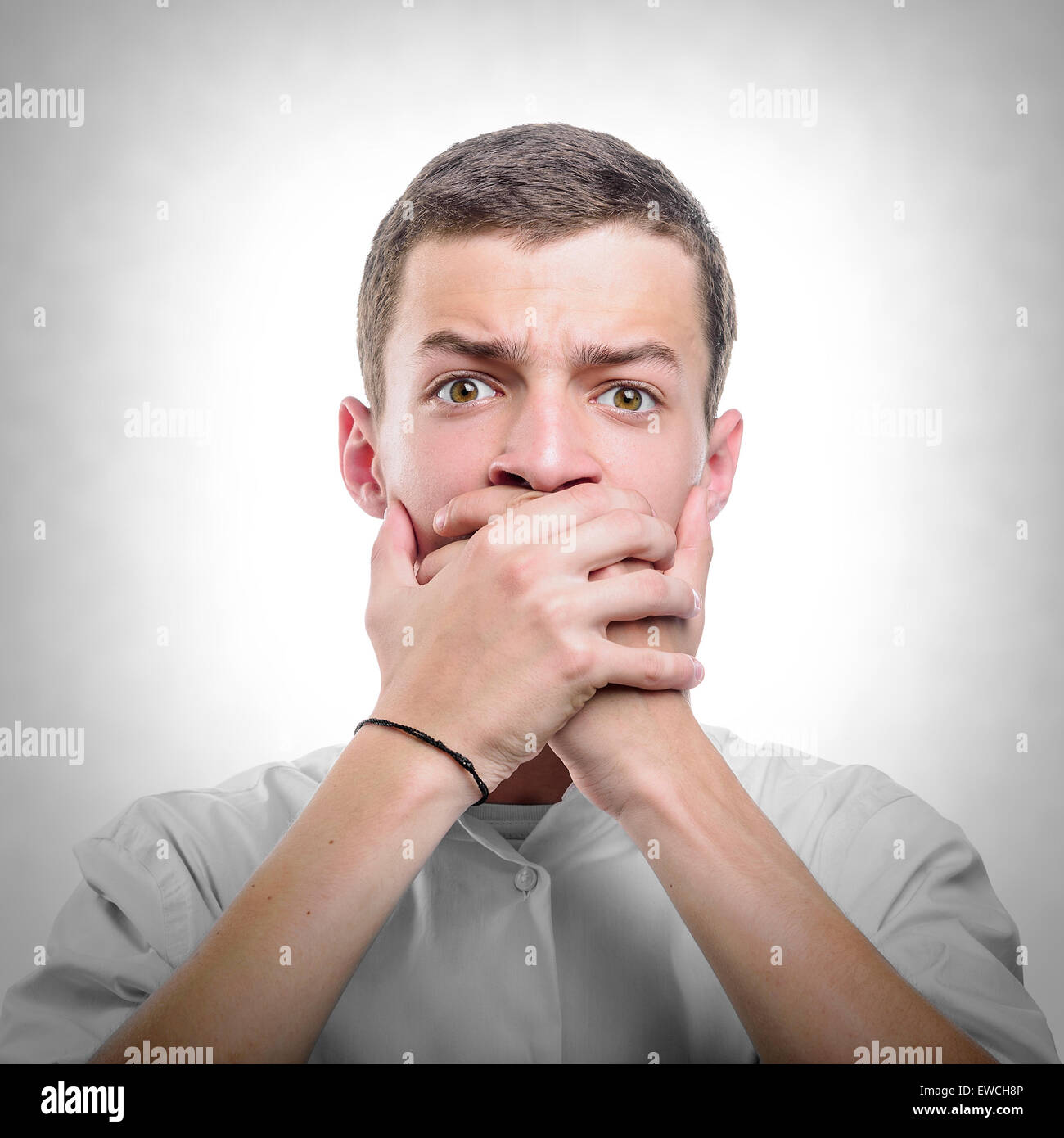 Portrait of amazed man Stock Photo - Alamy