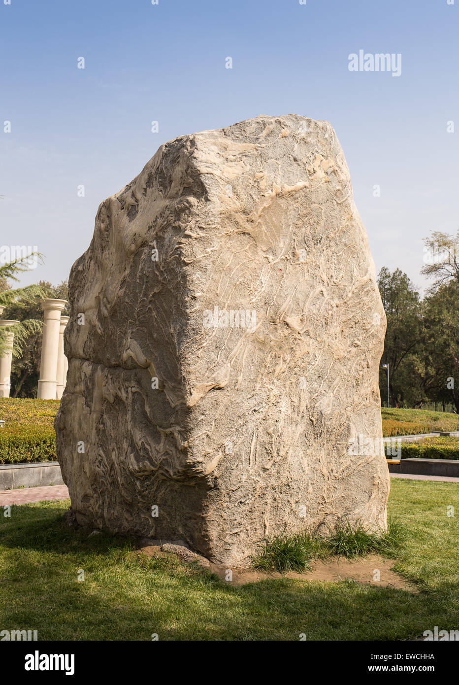 large stone in the park Stock Photo - Alamy