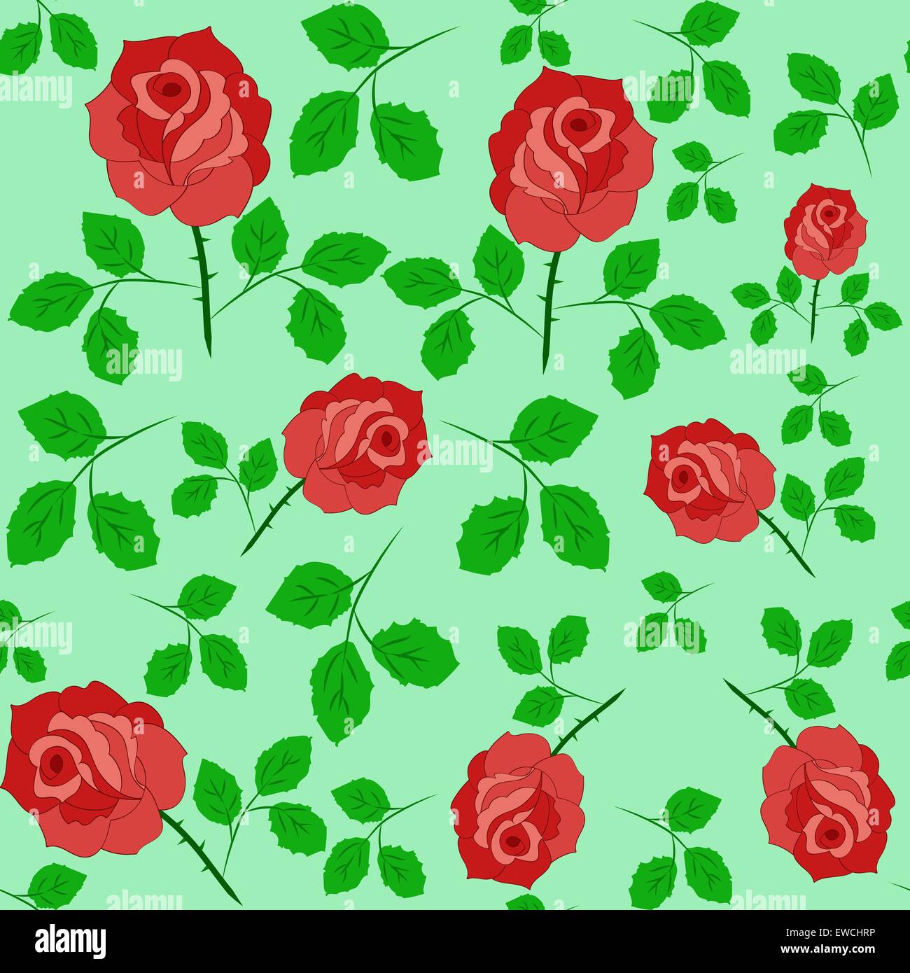 Red Rose Flowers Colorful Seamless Pattern Stock Vector Image & Art - Alamy