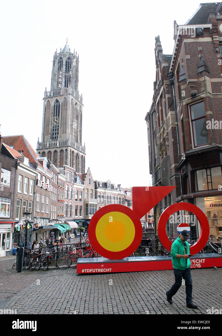 Centre of Utrecht, The Netherlands with Dom Tower. Preparing for the ...