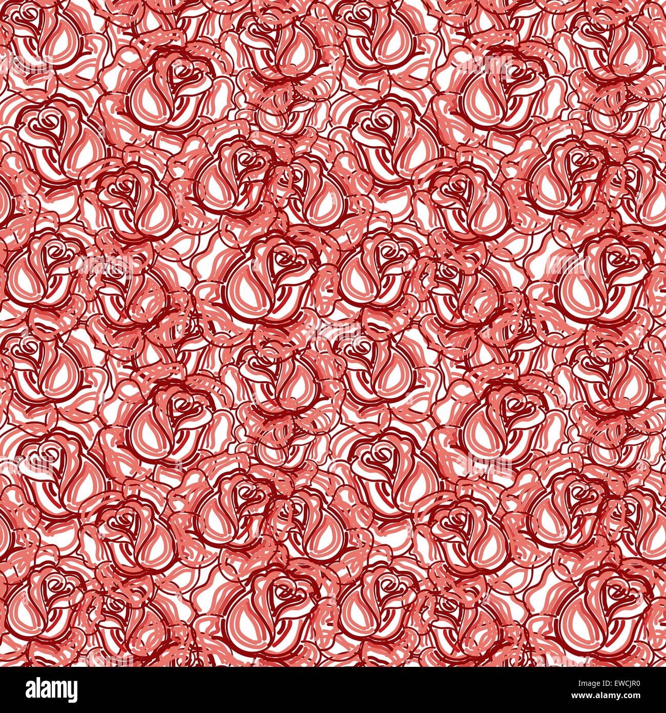 Red Rose Flowers Colorful Seamless Pattern Background Vector Stock ...