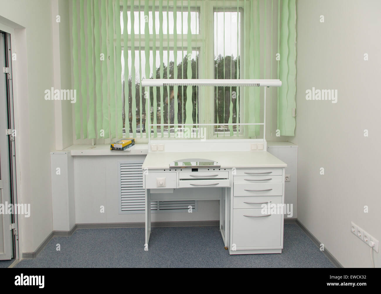 new dental laboratory with spaced tables without equipment Stock Photo ...