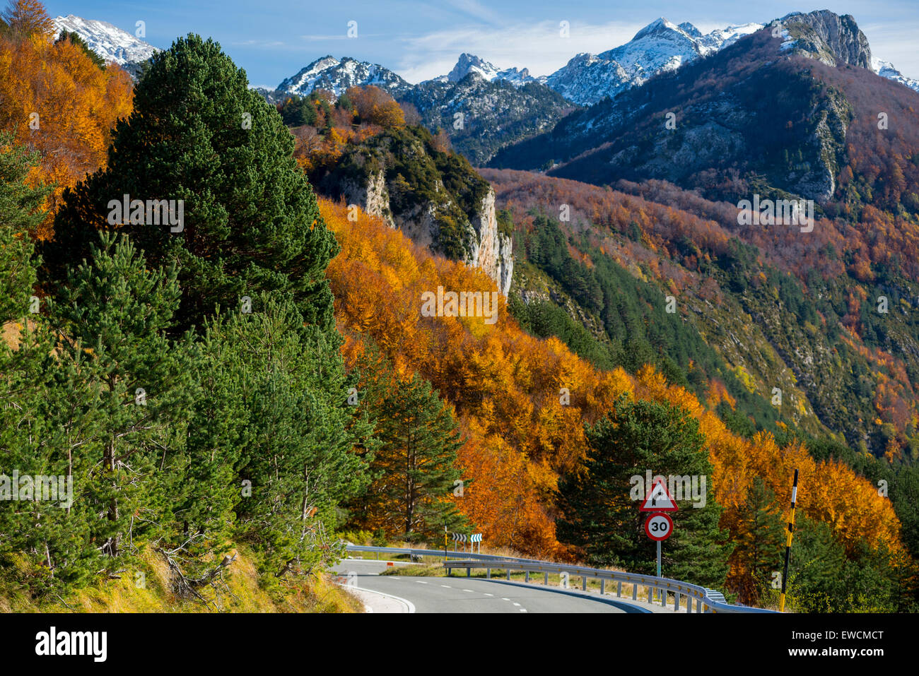 Larra Belagua road. Roncal Valley, Navarre Pyrenees, Spain Stock Photo ...