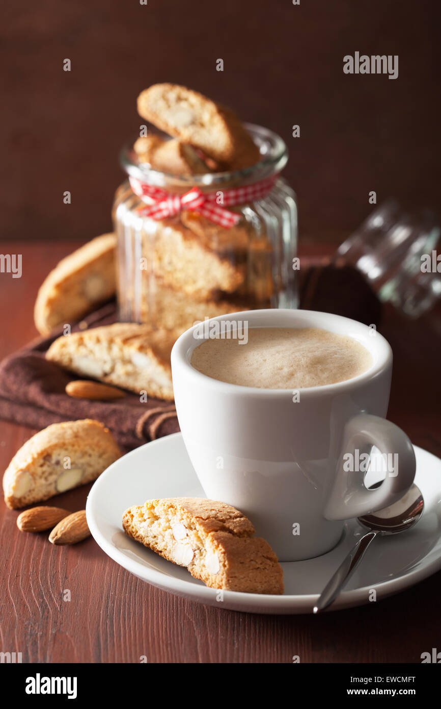traditional italian cantuccini cookies and coffee Stock Photo - Alamy