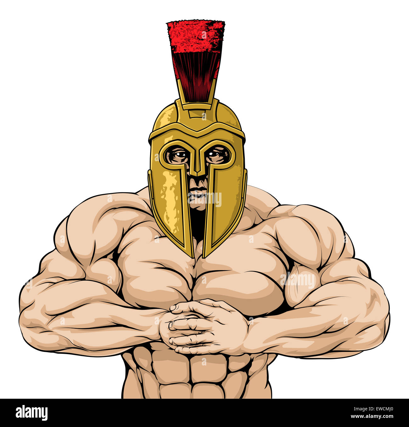 Trojan, spartan or Roman gladiator mascot character or sports mascot ...