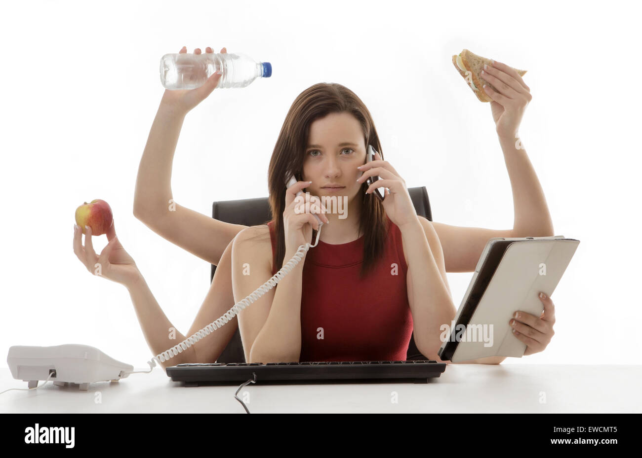 Women arms multitasking hi-res stock photography and images - Alamy
