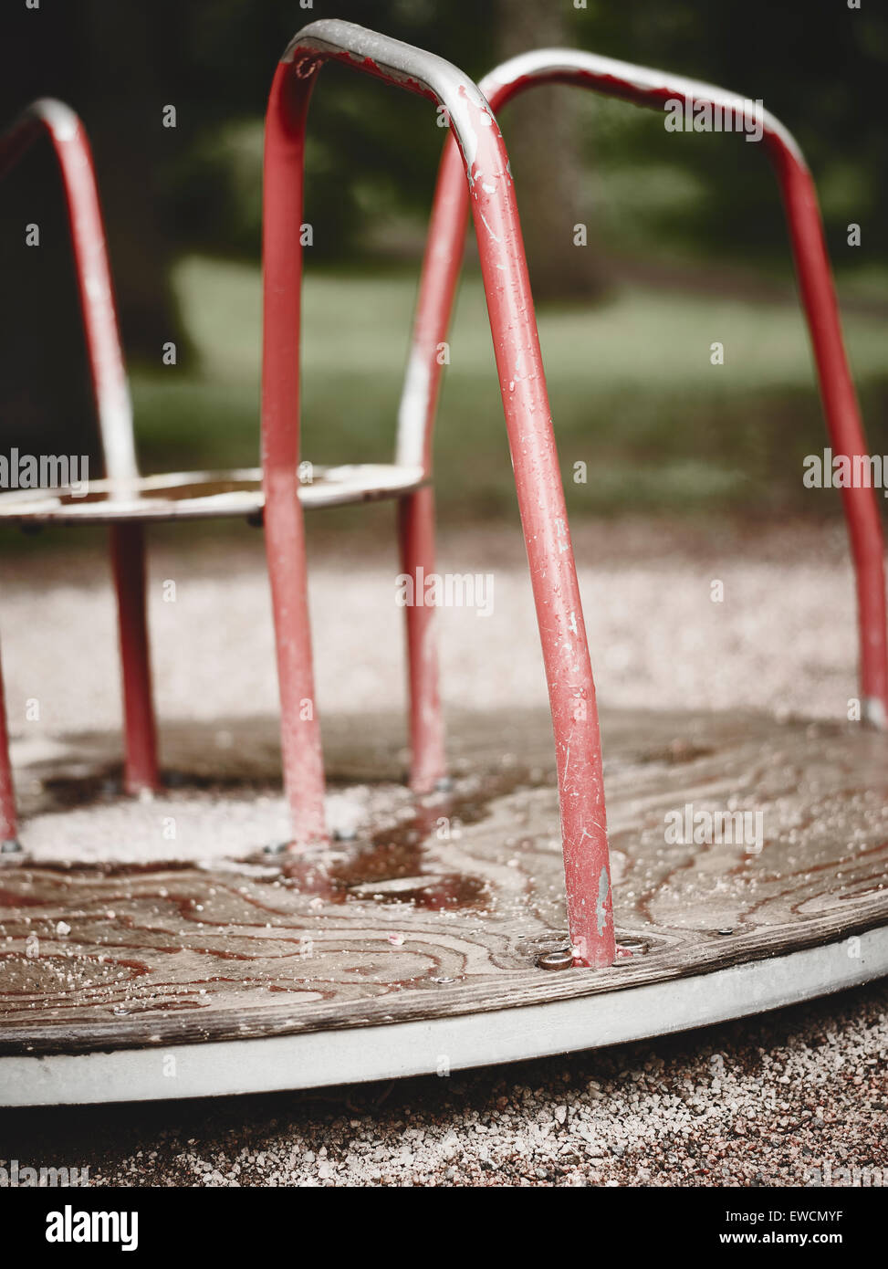 Vintage playground roundabout hi-res stock photography and images - Alamy