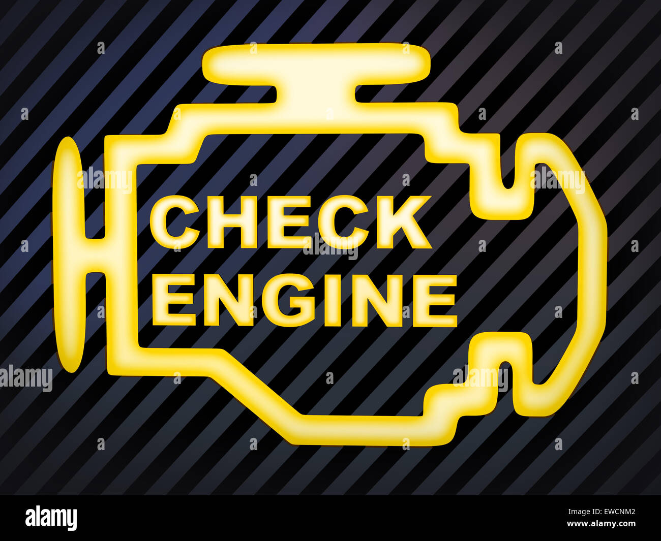 Sign car "Check engine" (computer generation image Stock Photo - Alamy
