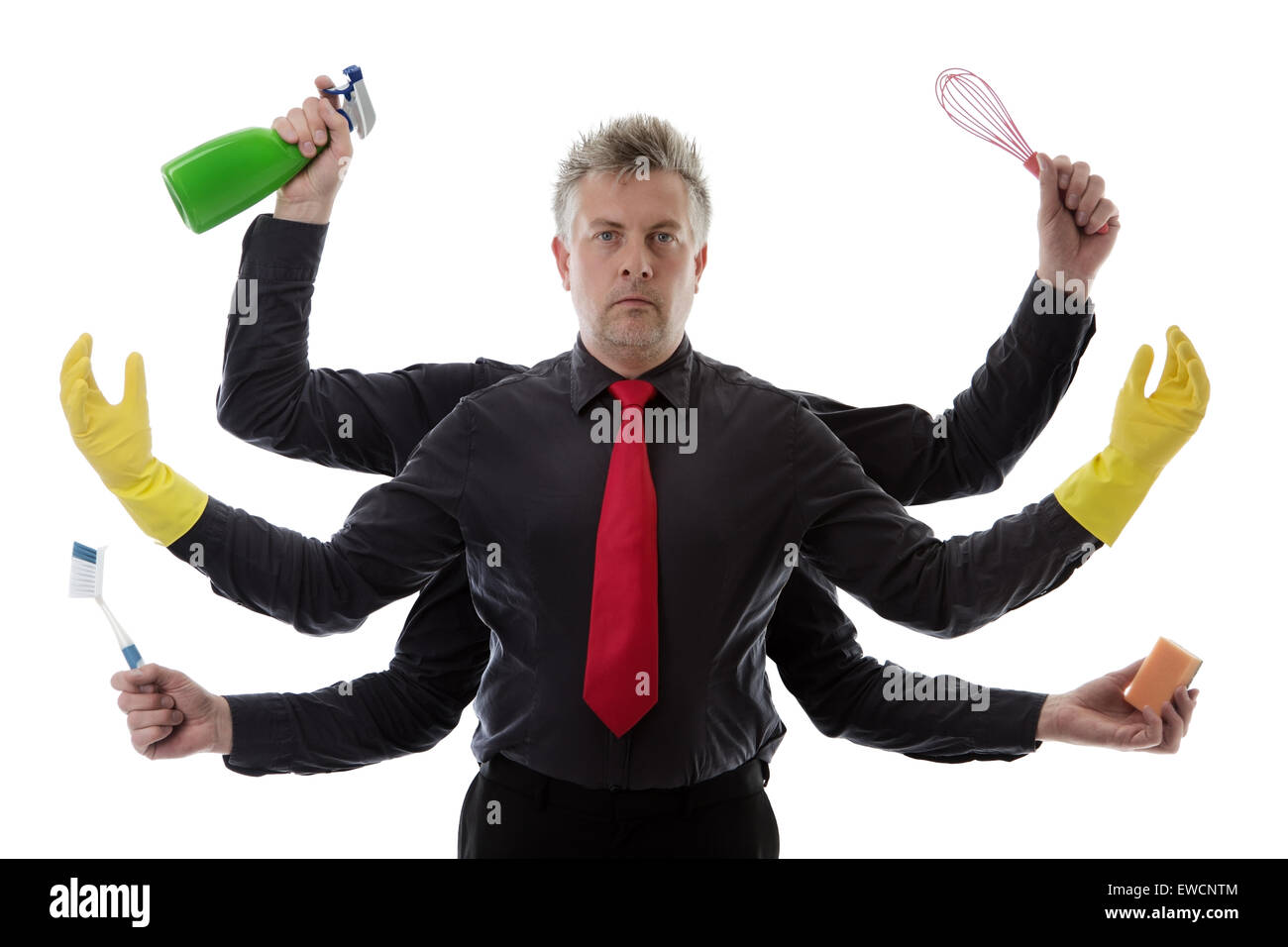 Business man with many arms hi-res stock photography and images - Alamy
