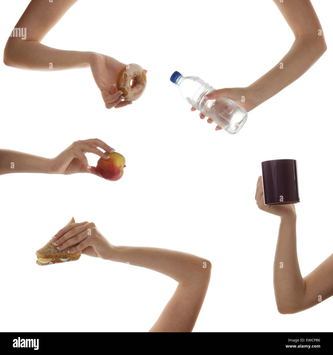 woman's hand holding different objects Stock Photo - Alamy