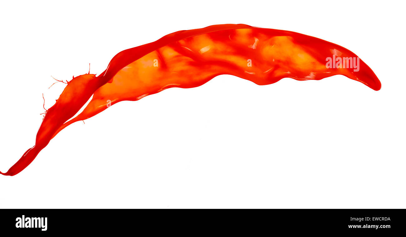 beautiful splashes of red paint isolated on white background Stock ...