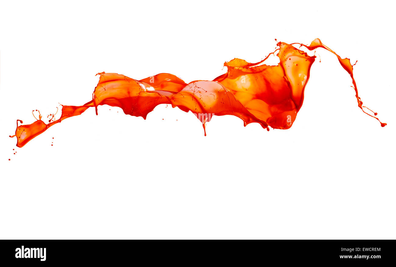 beautiful splashes of red paint isolated on white background Stock ...
