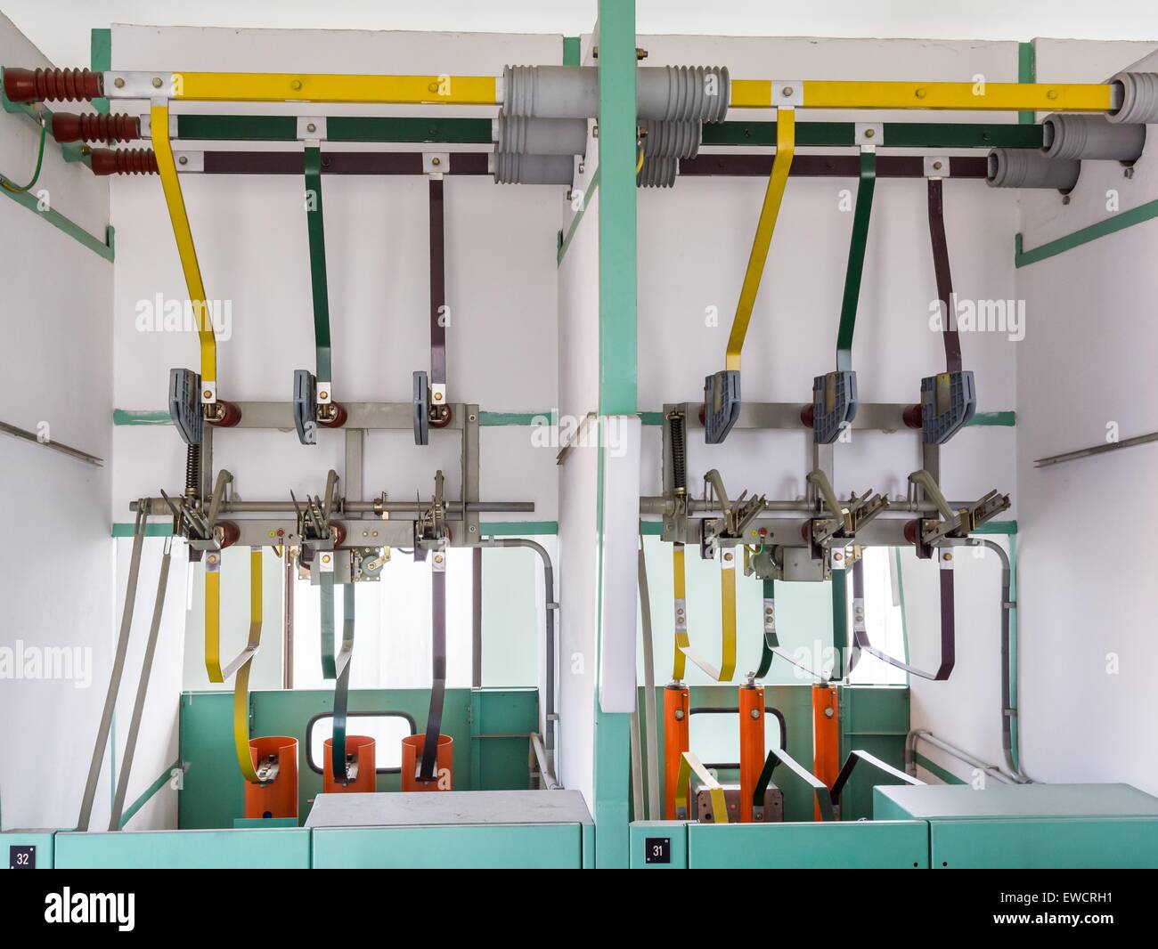 Electric connection lines Stock Photo - Alamy