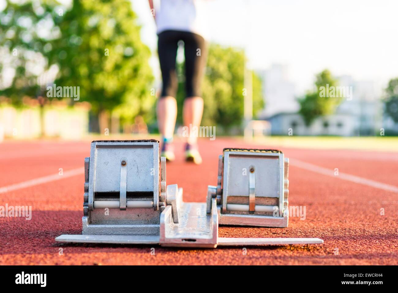Closeup of a starting block Stock Photo - Alamy