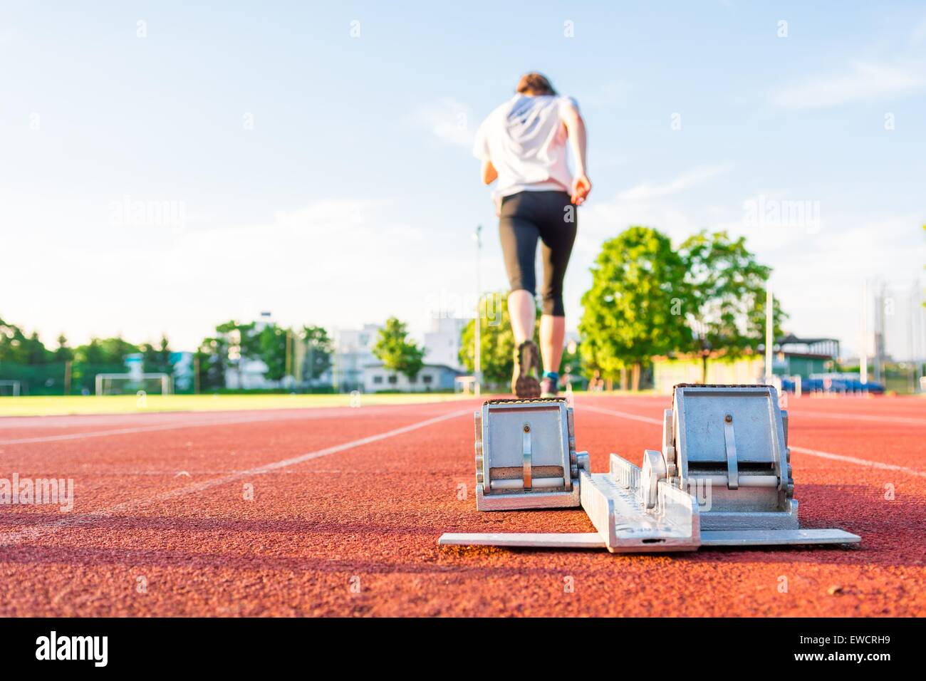 Closeup of a starting block Stock Photo - Alamy