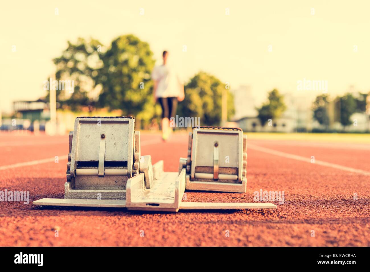 Closeup of a starting block Stock Photo - Alamy